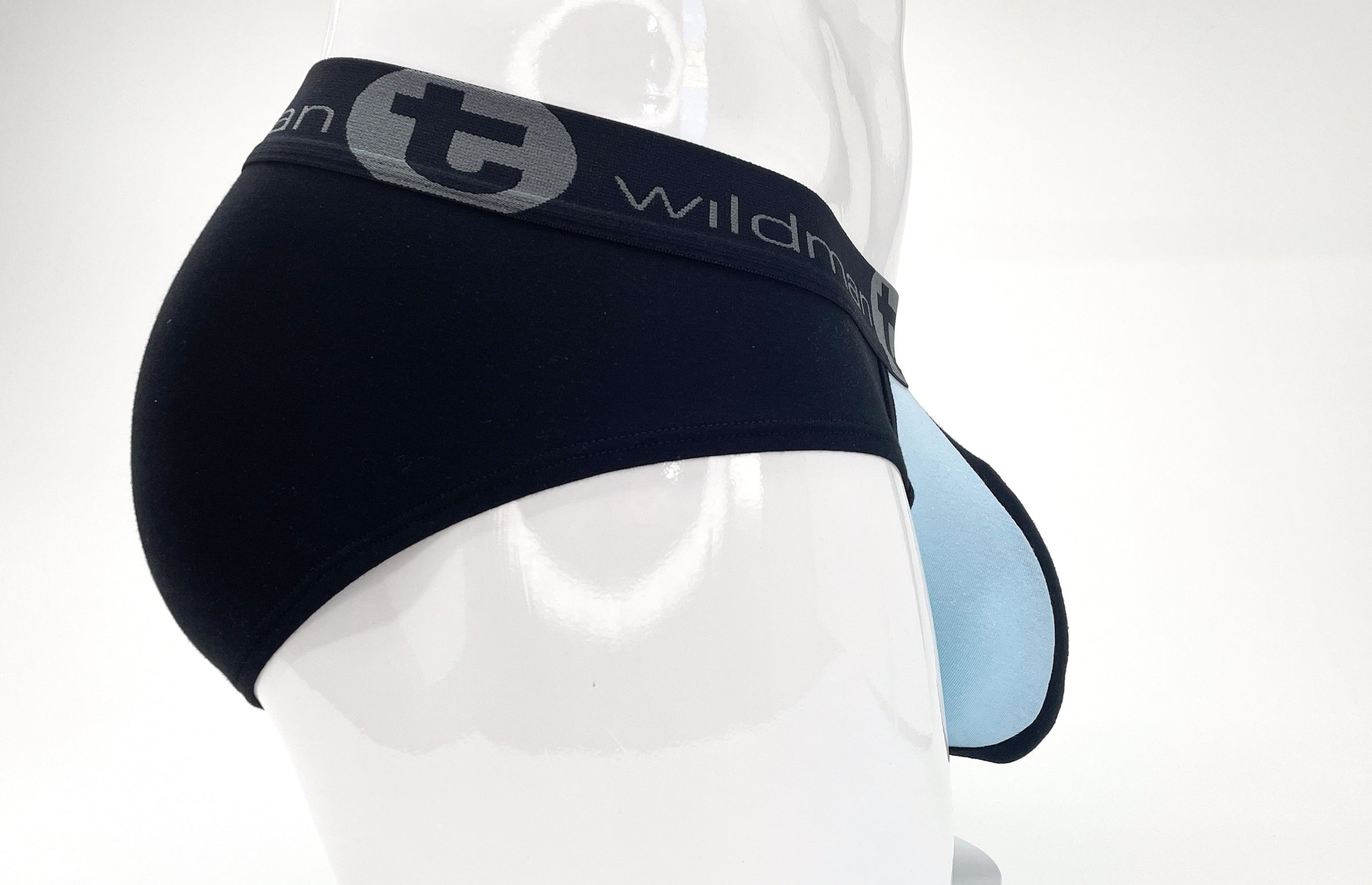Stretch Cotton Big Boy Pouch Brief Black/Blue – WildmanT